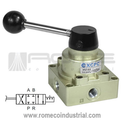 Valvula de palanca neumatica rotatoria 4/3 centro cerrado - 4HV