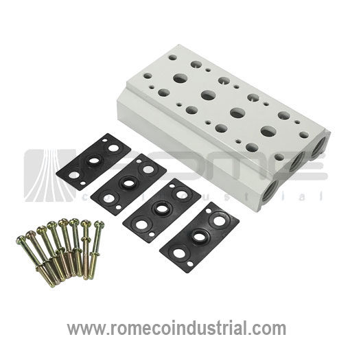 4V-100M Manifold para valvulas (4A) y electrovalvulas (4V) neumaticas ...