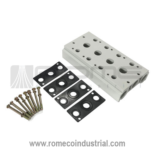 4V-300M Manifold para valvulas (4A) y electrovalvulas (4V) neumaticas ...