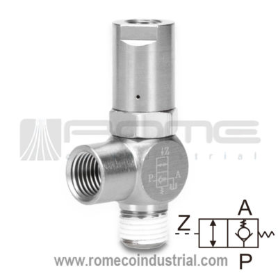 PCV1/4 Valvula check pilotada para cilindro neumatico - Rome Co